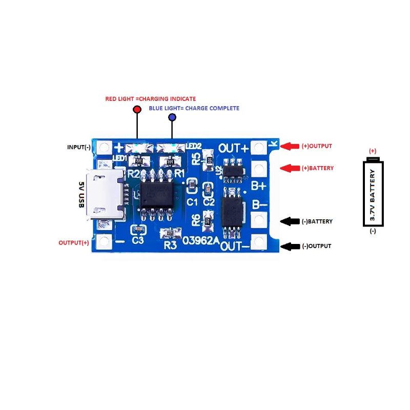 TP4056 Micro USB Module 5V 1A 18650 TP4056 Lithium Battery Charging ...