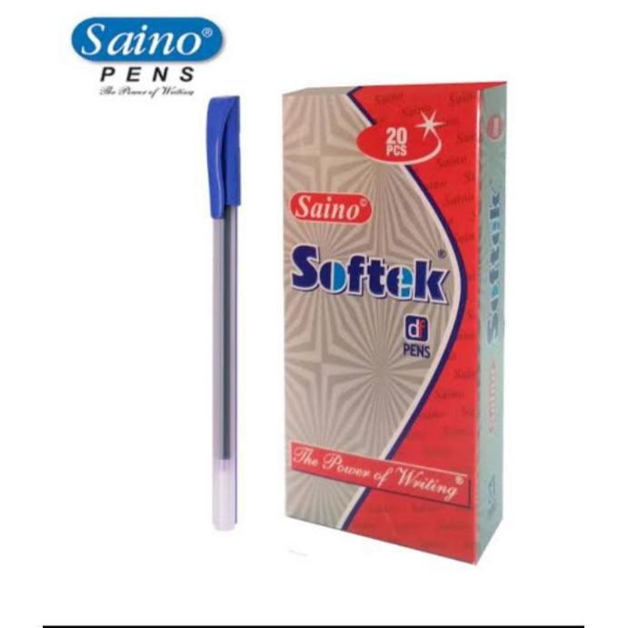 Saino Softek pen box ( 20 pens ) BLUE PENS | Shopee India