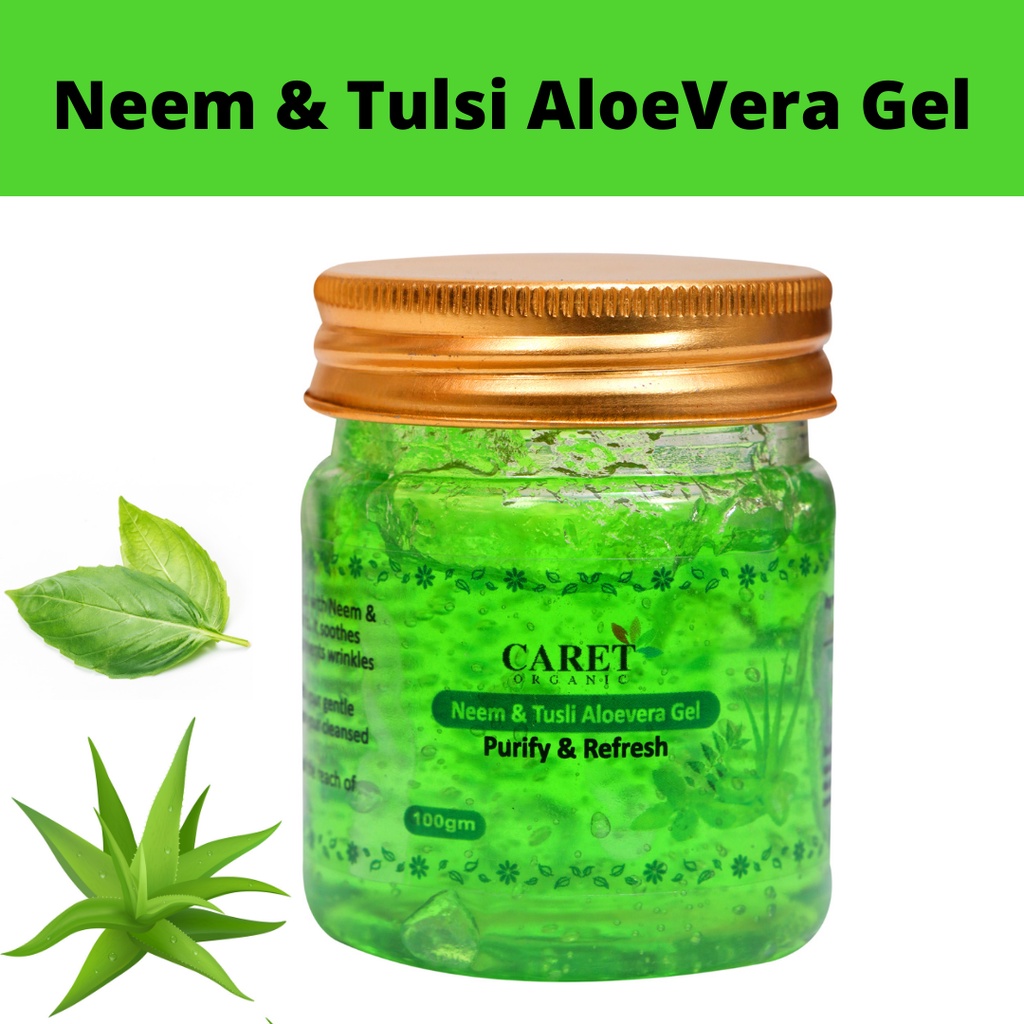 Caret Organic Pure 99 Aloe Vera Gel With Neem And Tulsi Multipurpose