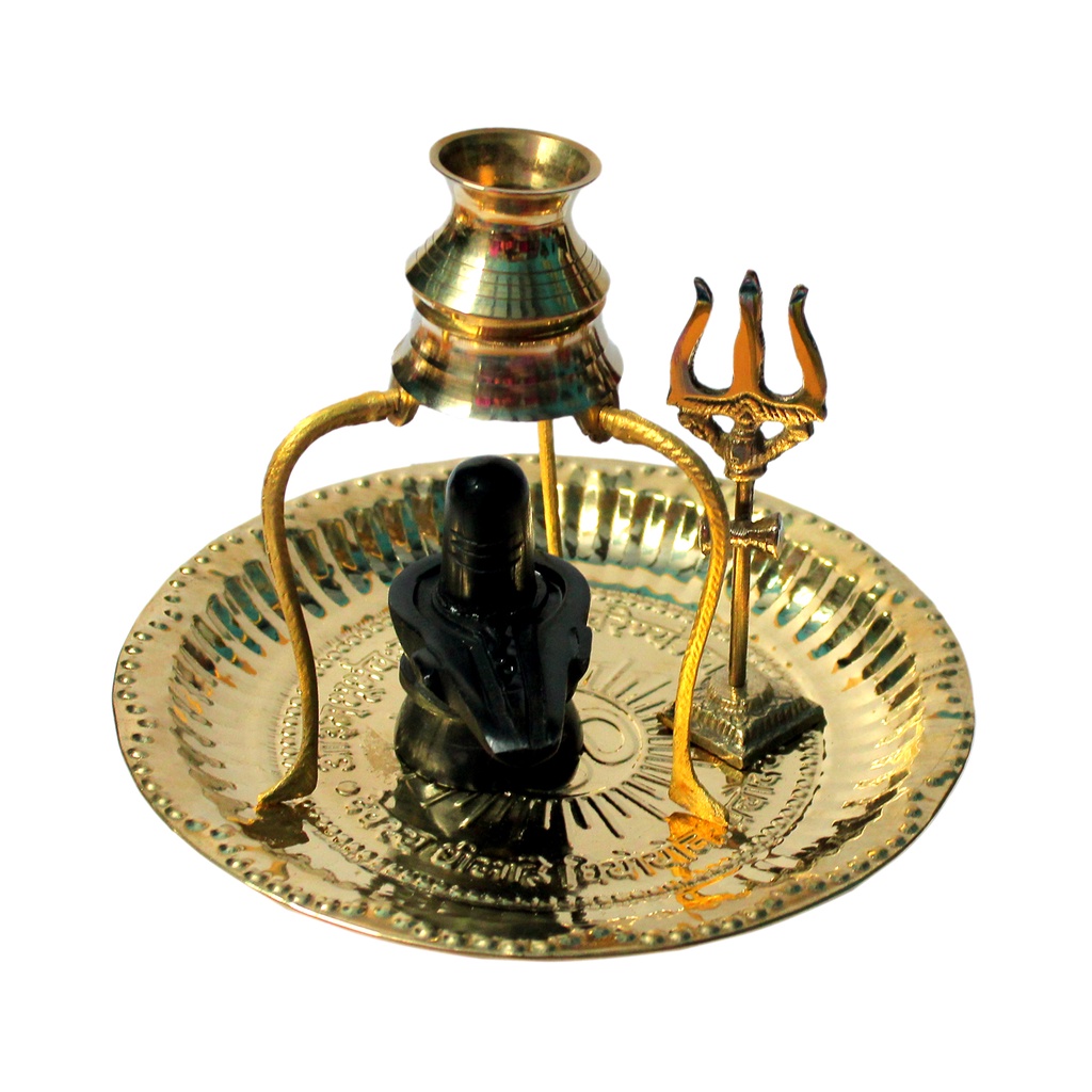 Marble Stone Shiva Lingam Set Stand and Abhishek Lota Kalash with ...