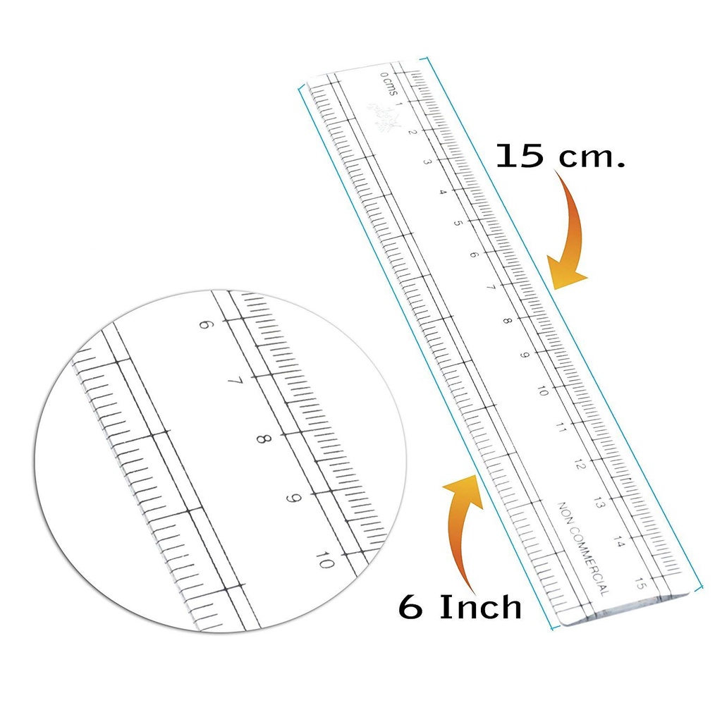 Nataraj 15 cm Scale Plastic Transparent Scale Straight Measuring Tool ...